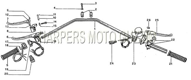 1974 1975 850 T Handle Bar And Controls – Harper Moto