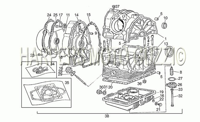 1982 1985 V 65 Custom 650 Crank Case – Harper Moto