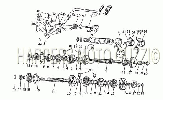 1990 1991 V 35 Carabinieri pa 350 Engine Gear Box – Harper Moto