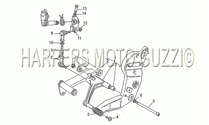 1997 1998 Daytona RS 1000 Frame Gear Lever – Harper Moto